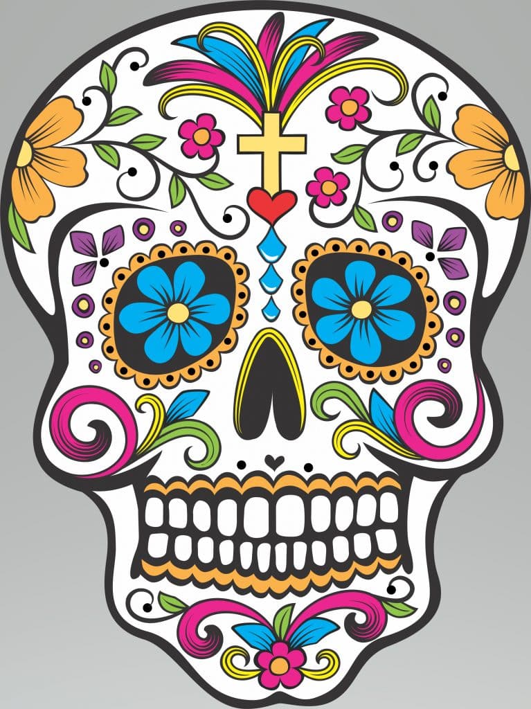 Calavera "Flores azules" - Stanser