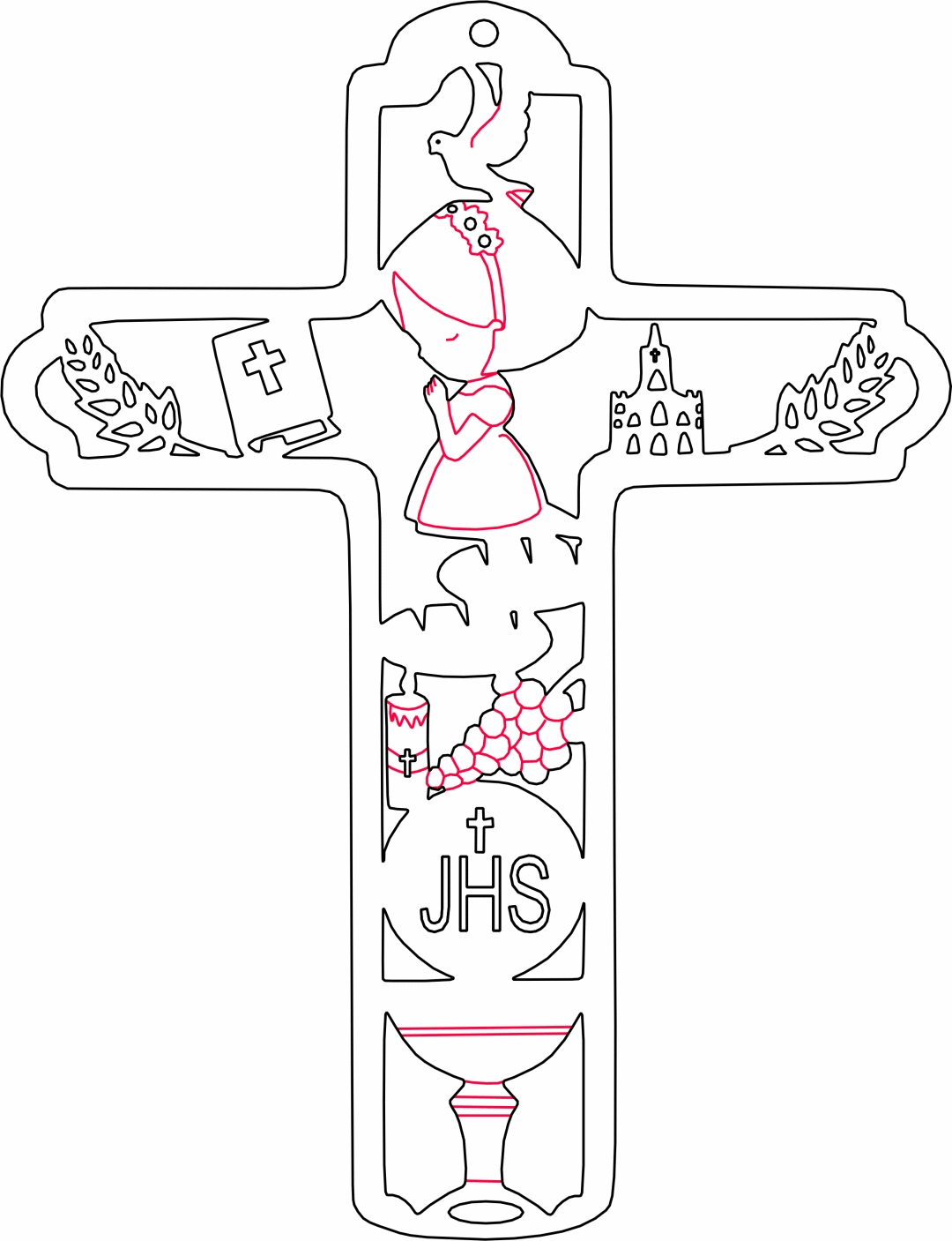 Cruz para primera comunión de niña - Stanser