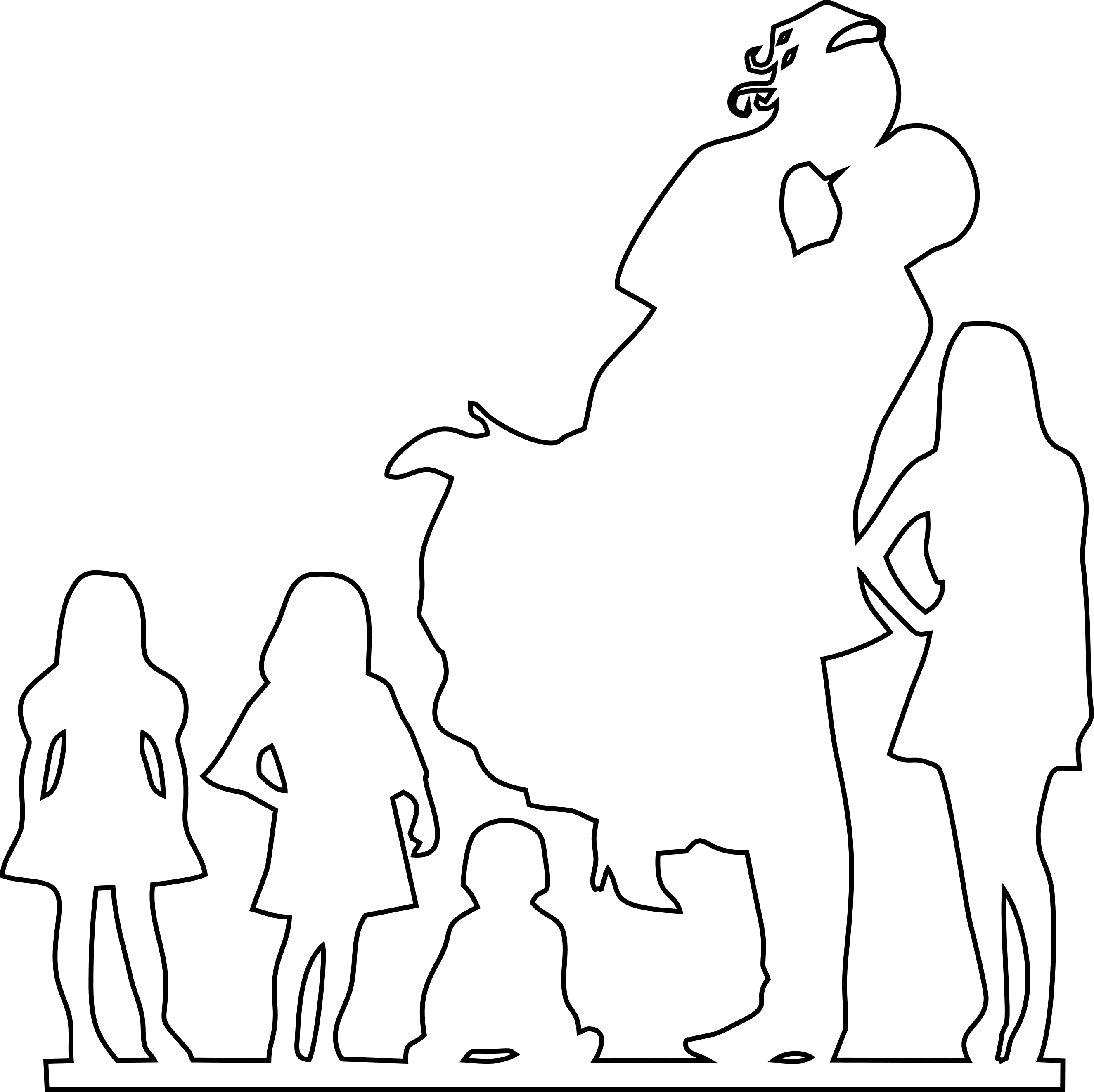 Familia De Seis Silueta Familia De Seis Silueta