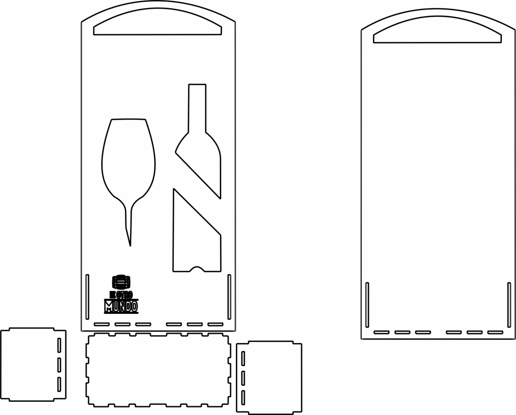 Caja para vino "Botella y copa" - Stanser