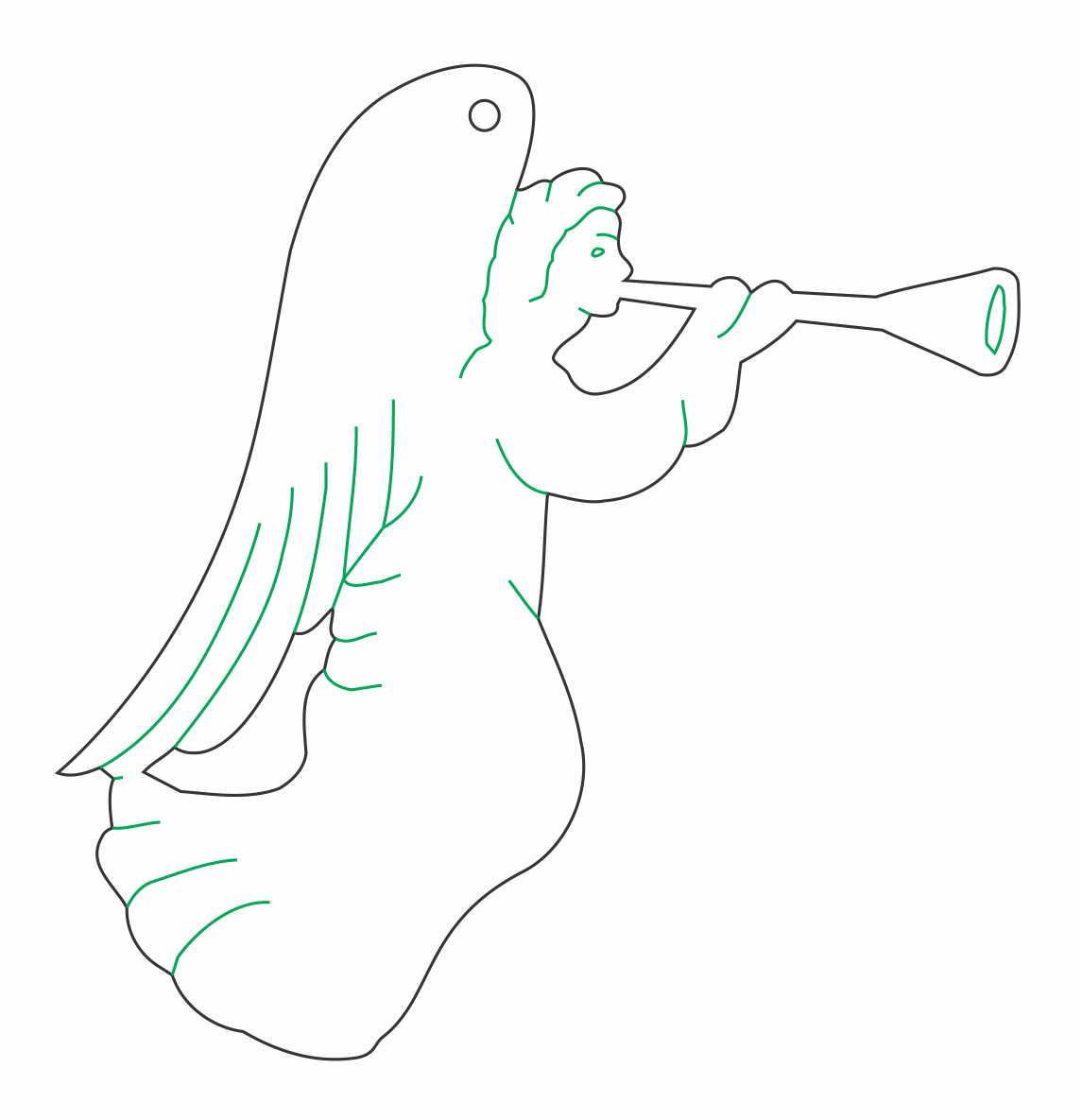 Decoración de ángel con trompeta - Stanser